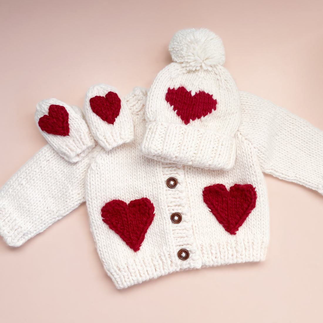 Heart Cardigan Valentine's Sweater Red 6-12M – Moon & Sun